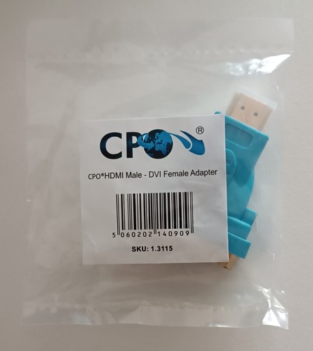 2 X CPO DVI (DVI-D) Female to HDMI Male Adapter Connector Converter ...