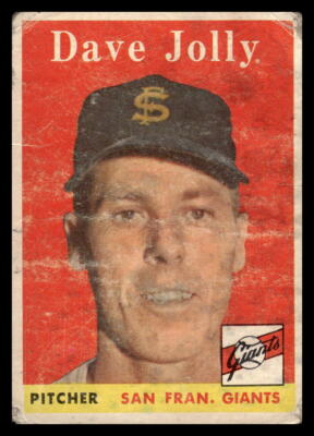 1958 Topps Dave Jolly #183 San Francisco Giants Baseball Card | eBay
