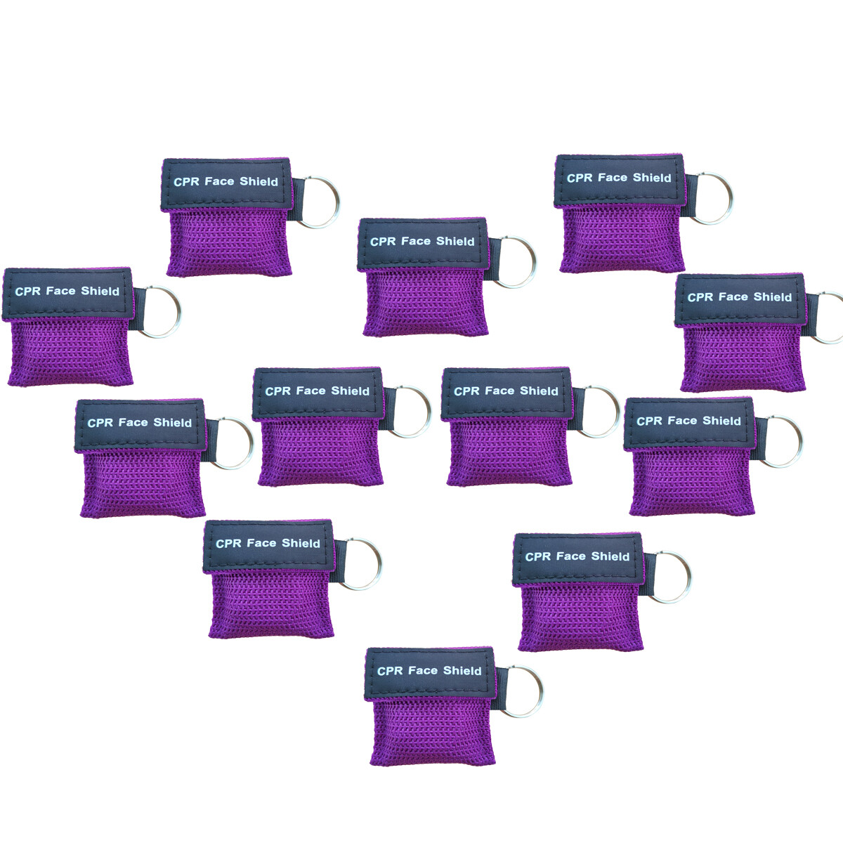 100pcs Dark purple CPR Keychain Pouch AED First Aid Training CPR Face ...