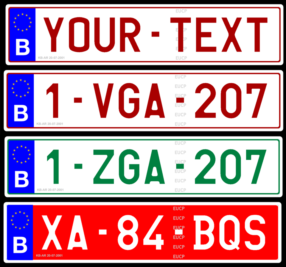 Custom European REFLECTIVE License Plate Tag Reproduction, ALL ...