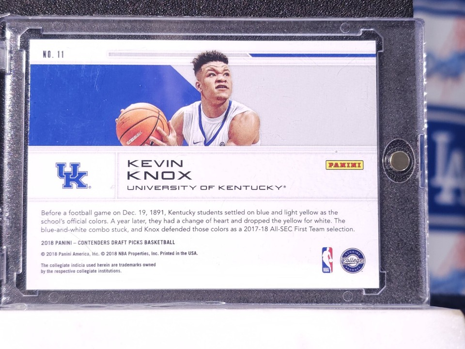 2018 Panini Contenders Draft Picks School Colors Kevin Knox #11 Rookie ...