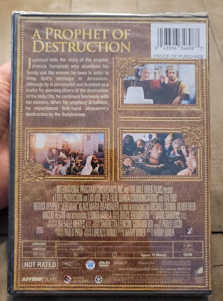 Bible, The: Jeremiah (DVD, 2010) Patrick Dempsey New Sealed Free ...