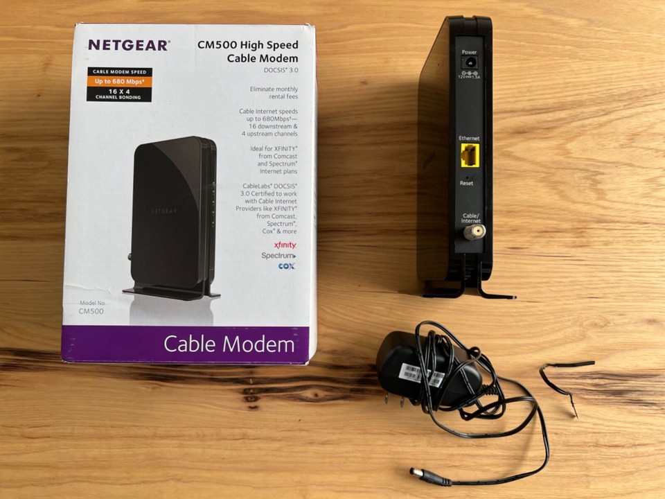 Netgear Docsis 3.0 Cable Modem CM500 for Xfinity/Comcast/Spectrum/Cox ...