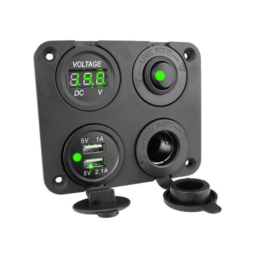 Dual USB Output Cigar Lighter Socket With LED Voltmeter Waterproof ...