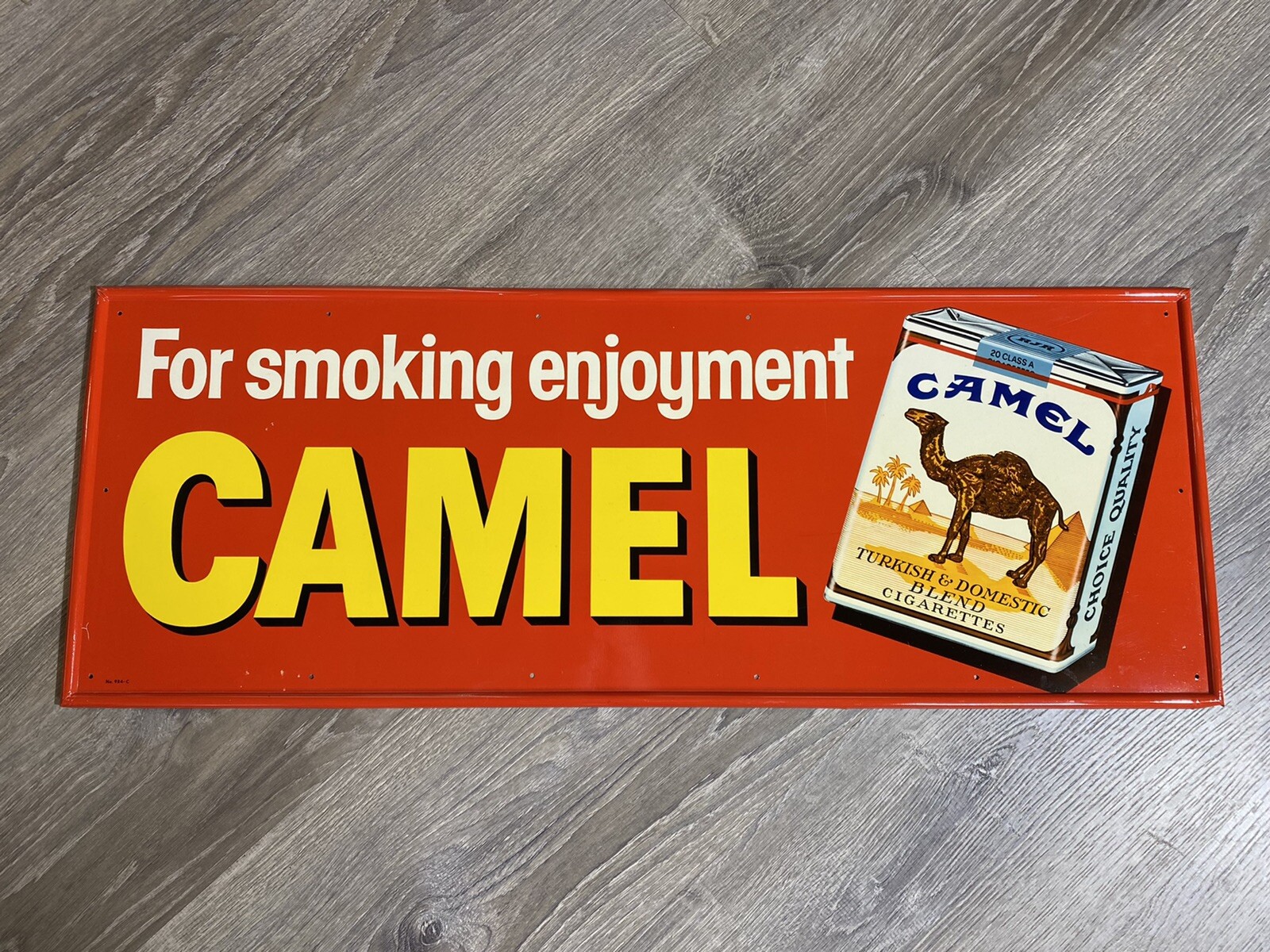 Original vintage metal Camel cigarettes Tobacco advertising Sign 12x32 ...
