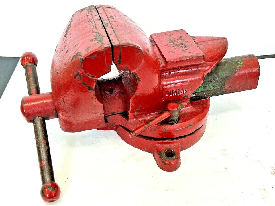 VINTAGE Dunlap 5244 with 3-1/2" Jaws & Anvil BENCH VISE USA | eBay