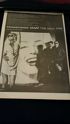 Transvision Vamp The Only One Rare Original U.K. Promo Poster Ad Framed ...