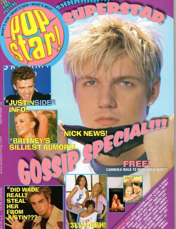 9/02 September 2002 Pop Star magazine David Gallagher Aaron Nick Carter ...