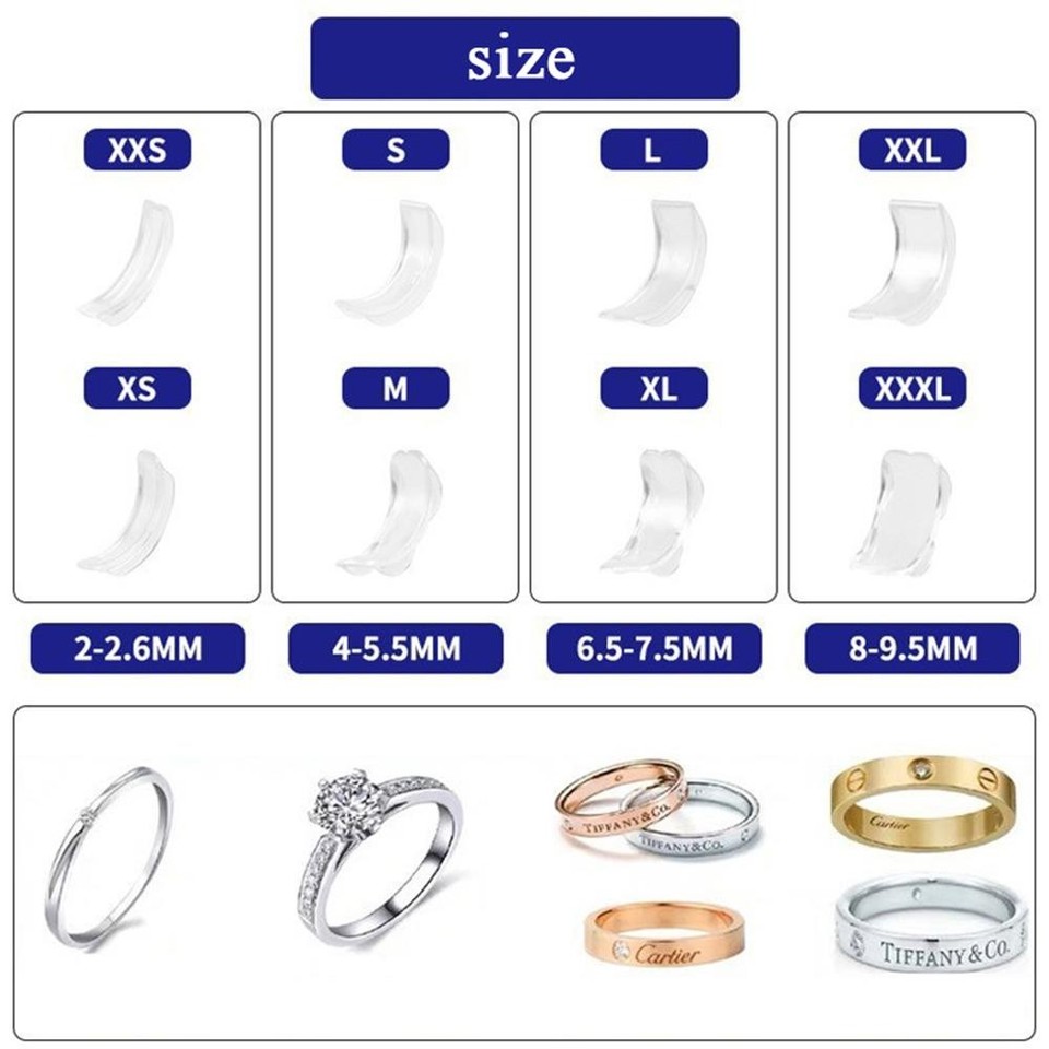 Invisible Size Adjustment Ring Adjuster 8Pcs Jewelry Accessorysoft ...