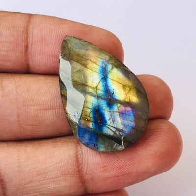 35 Carat Natural Labradorite Gemstone Faceted Loose Gemstone CO-116 ...