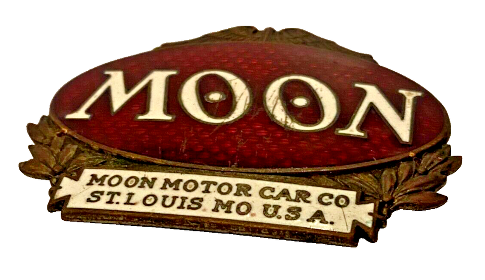 MOON MOTOR CAR ENAMELED EMBLEM RADIATOR BADGE 1920's | eBay