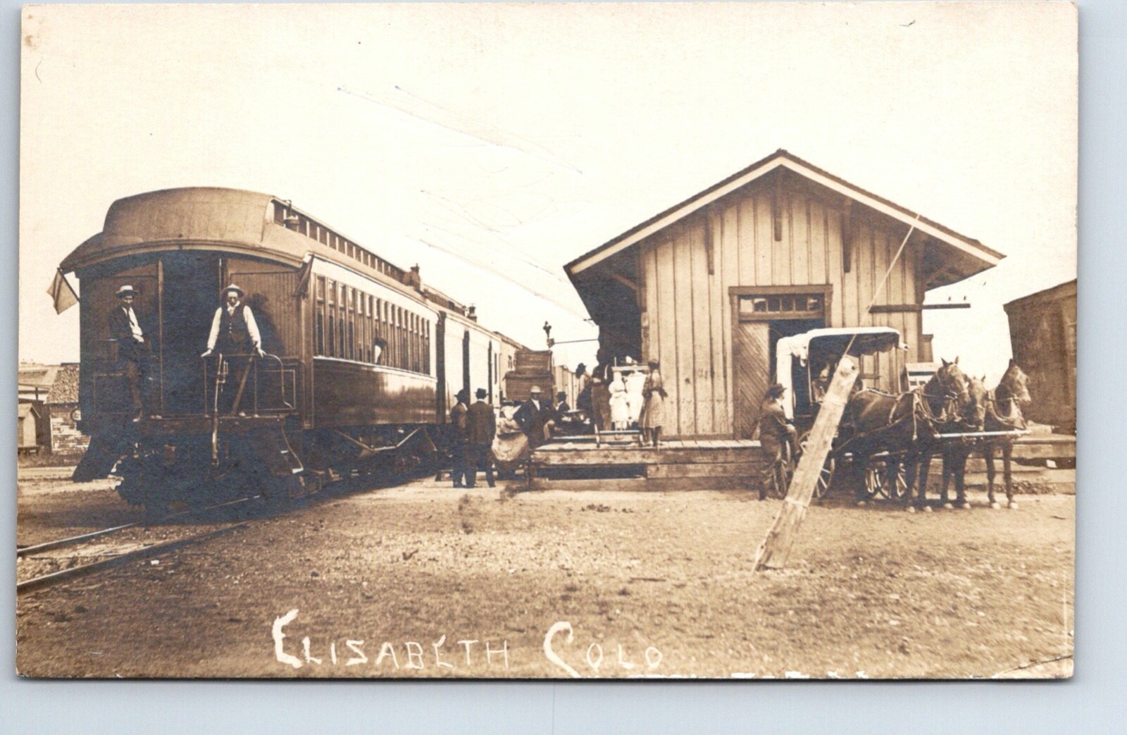 RPPC Real Photo Postcard Colorado Elisabeth Col & Sou Railroad Depot ...