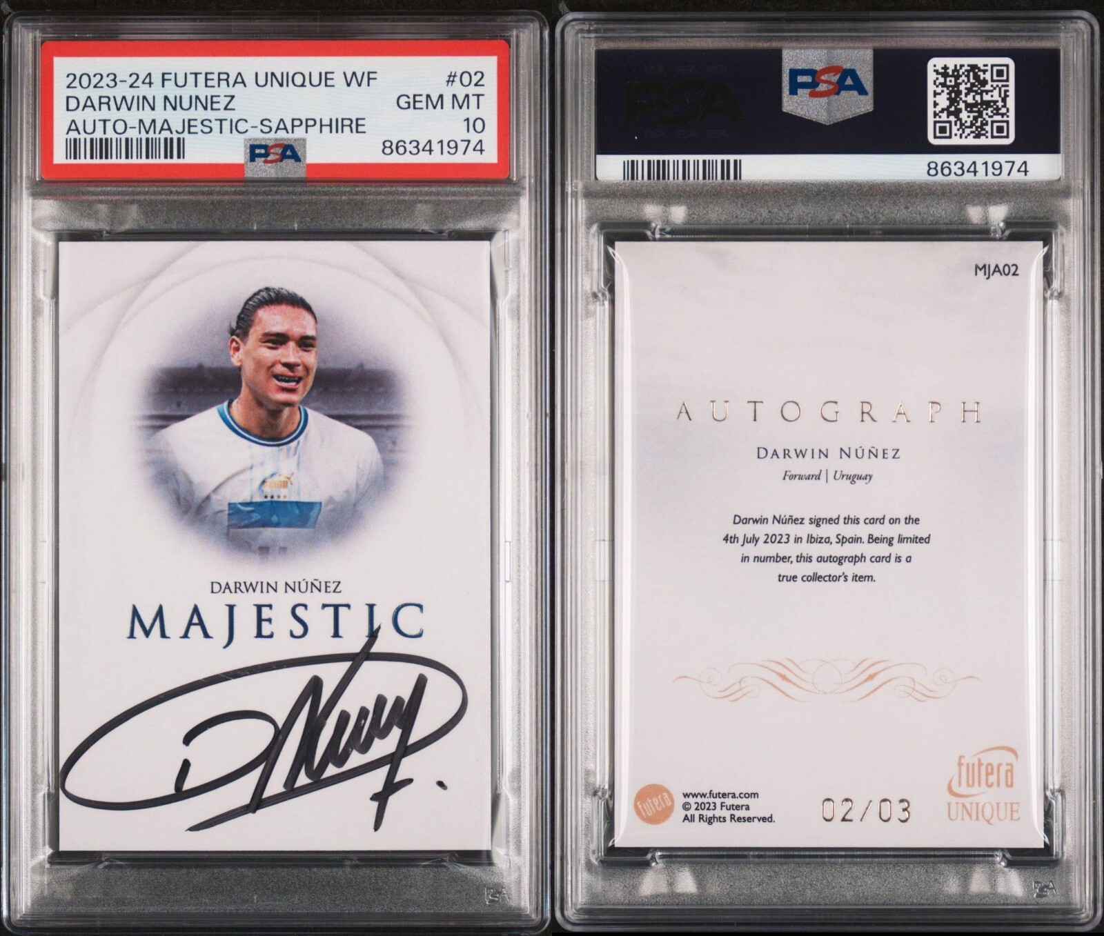 Darwin Nunez PSA 10 2023-24 Futera Legacy ON CARD Autograph /3 ...