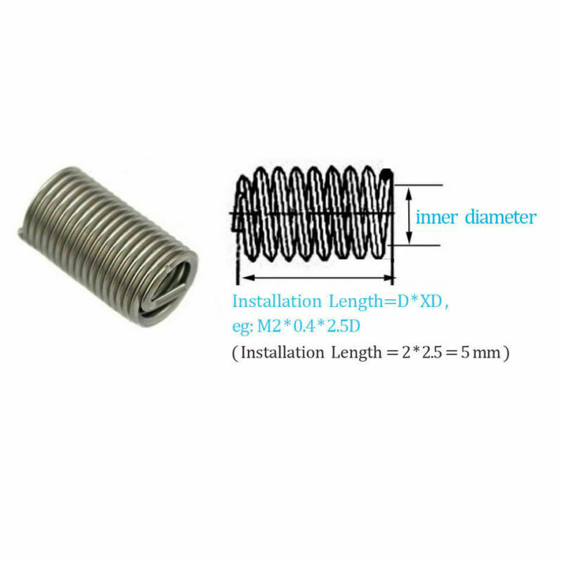 10Pcs M2-14 Steel Thread Inserts Helical Screw Coiled Wire Sleeve ...