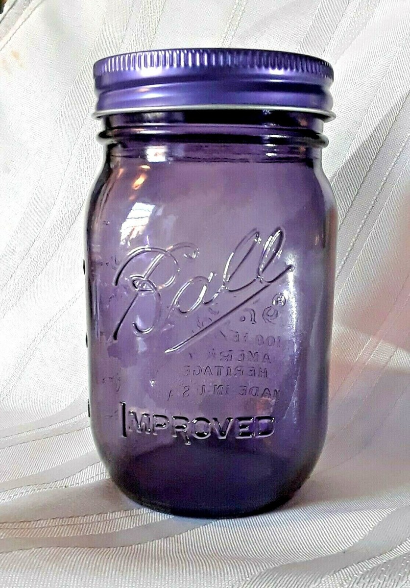 Purple Painted Mason Jars