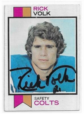 RICK VOLK Autographed Signed 1973 Topps Football card #105 Baltimore ...