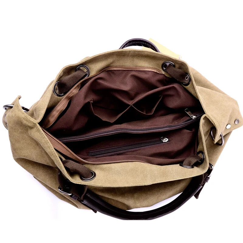 Women Canvas Messenger Bags Female Crossbody Bags Solid Shoulder Bag ...