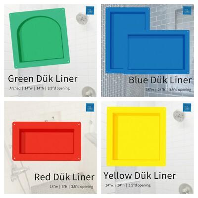 Ready to Tile Niches by Duk Liner - Recess Waterproof Shelf Shampoo ...