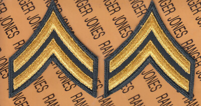 US Army Corporal CPL E-4 Class A Male Vietnam ~3.25" rank patch set c/e ...