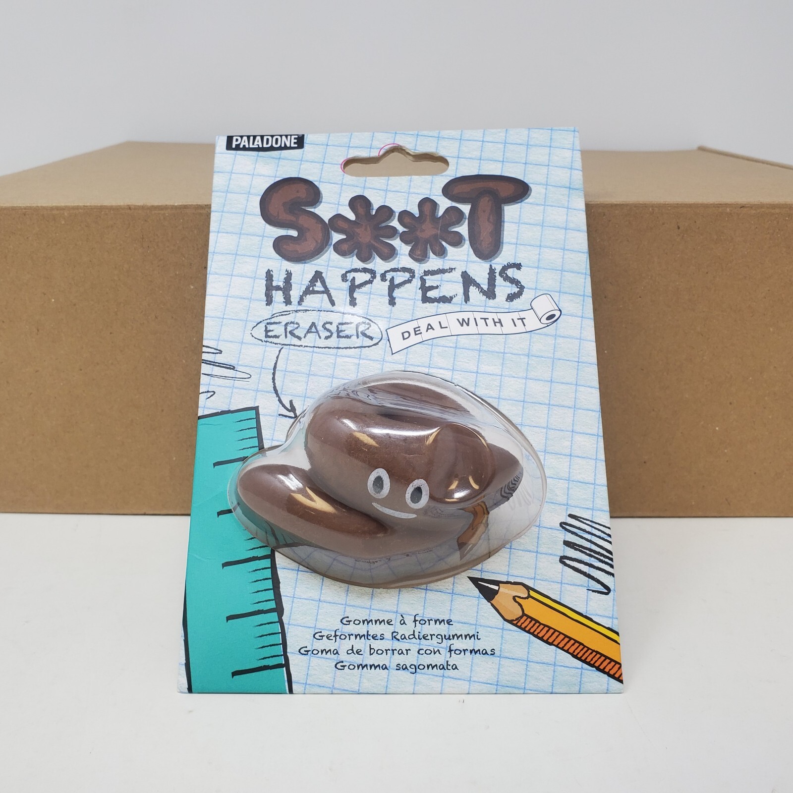 Paladone S T HAPPENS Fake Smiley Poop Eraser / Great Funny Gag Prank ...