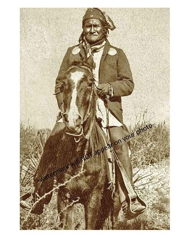 Geronimo Riding Horse PHOTO,Apache Indian 1886 Chief Native American | eBay
