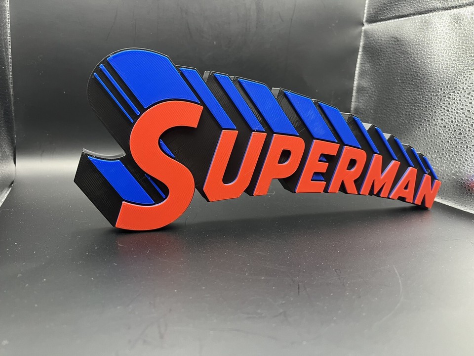 Superman Logo Sign Display | 3D Wall Desk Shelf Art | eBay