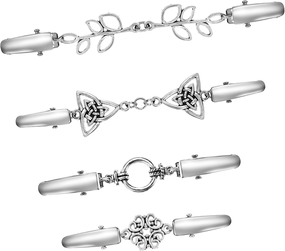4Pcs Shirt Clips for Women Silver Sweater Clips Dress Clips Back Cinch ...