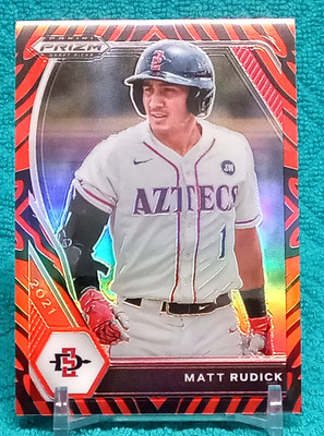 2021 Prizm Draft Matt Rudick Rookie Card Tiger Prizm 11/99 New York ...