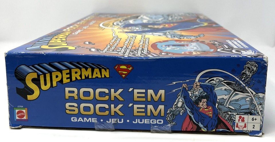 Superman ROCK 'EM SOCK 'EM ROBOTS Game 2005 Mattel Warner Bros Metallo ...