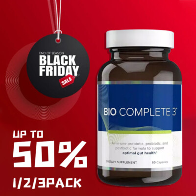 NEW!! Bio Complete 3 Capsules Prebiotic Probiotic Postbiotic Supplement ...