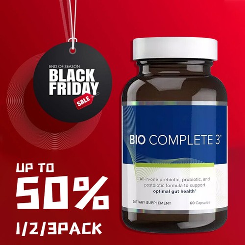 NEW!! Bio Complete 3 Capsules Prebiotic Probiotic Postbiotic Supplement ...