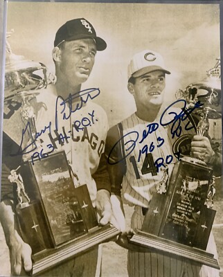 Pete Rose and Gary Peter Autographed Photo ‘63 AL And NL ROY 8x10 | eBay