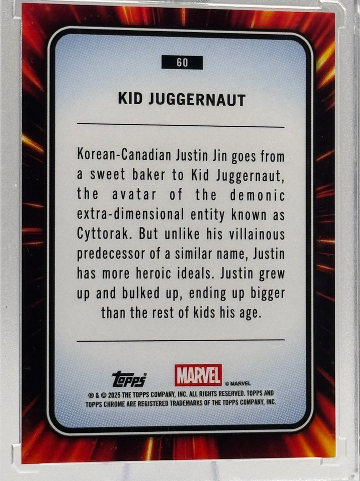 2025 Topps Chrome Marvel Kid Juggernaut #60 Orange Refractor /25 | eBay