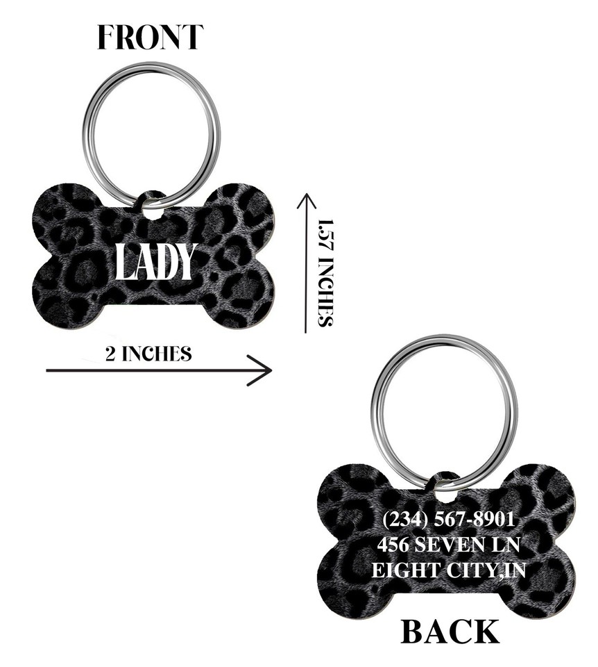 Funky Print Personalized Pet ID Dog Tag Name Plate Unique Design Trendy ...