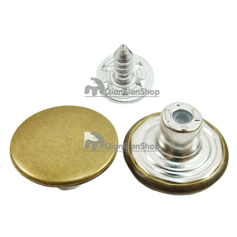 Jean Tack Snap Button Stud Rivet NO-SEW 17mm 5/8" Fine Sewing Leather ...