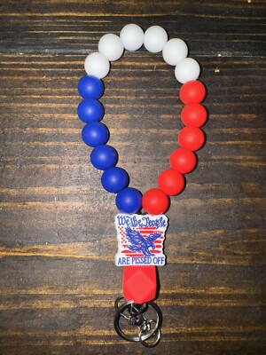 Silicone Keychain Wristlet, USA, United States, America, Vote, Trump ...