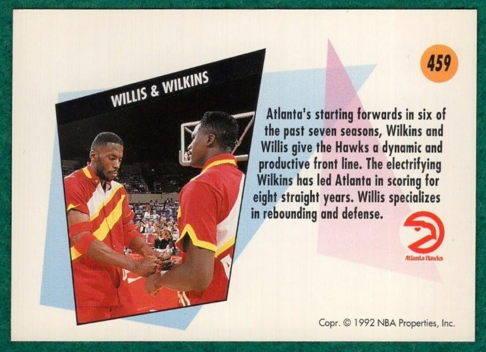 Dominique Wilkins & Kevin Willis - 1991-92 Skybox #459 - Hawks ...