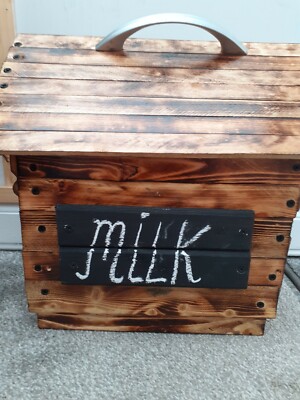 Outdoor Milk Bottle Box Egg Box Wooden Handmade Milk Box Milk Carrier ...