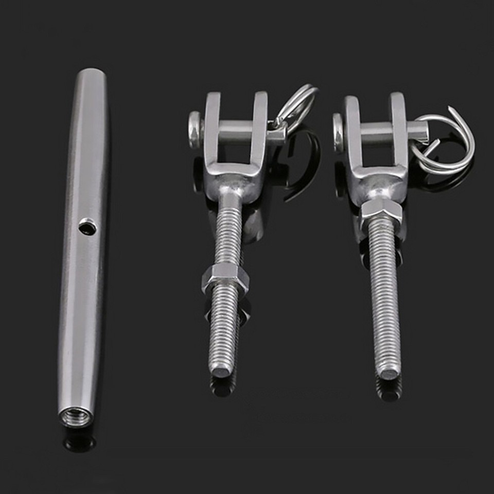 2 Pcs Steel Cable Tightener Closed Turnbuckle Bolts Rope Tensioner | eBay