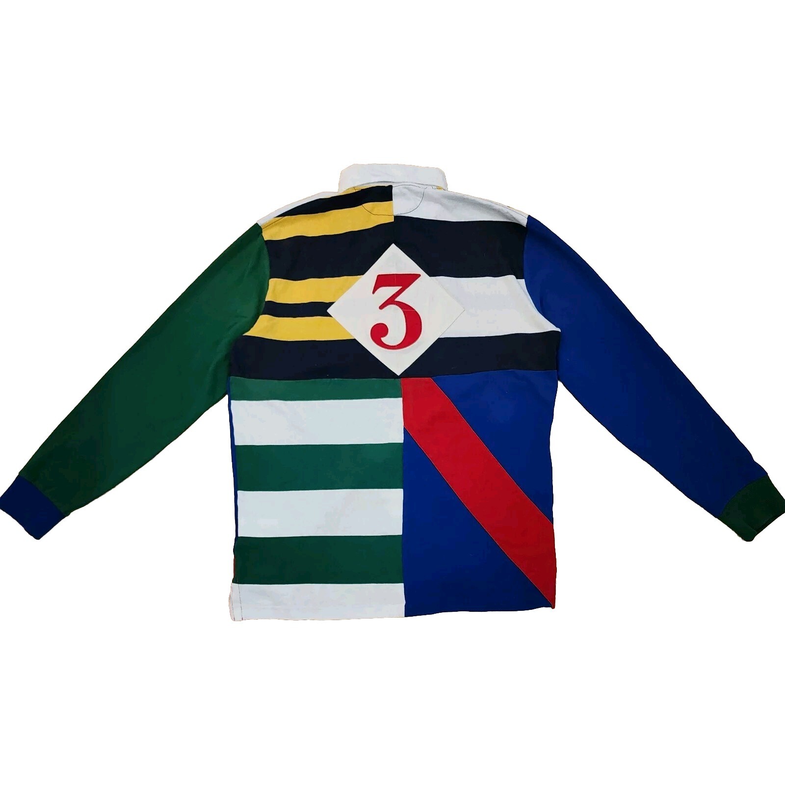 Polo Ralph Lauren Men's M Classic Fit Rugby Shirt Patchwork Colorblock ...