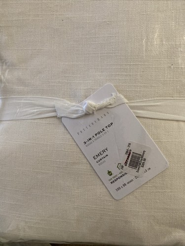 Pottery Barn EMERY Linen/cotton Drape Panel 100 X 96” IVORY / Cotton ...