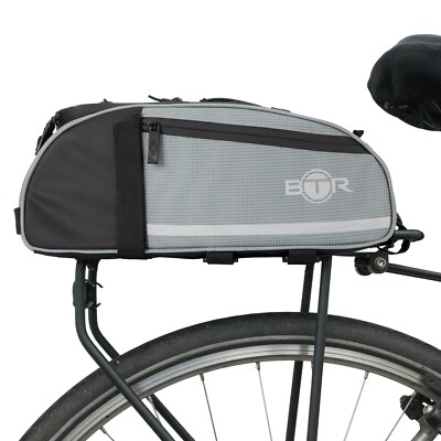 BTR Bicycle Rear Rack Pannier Bike Bag. 8 Litre. Grey. 36cm, 13.5cm ...