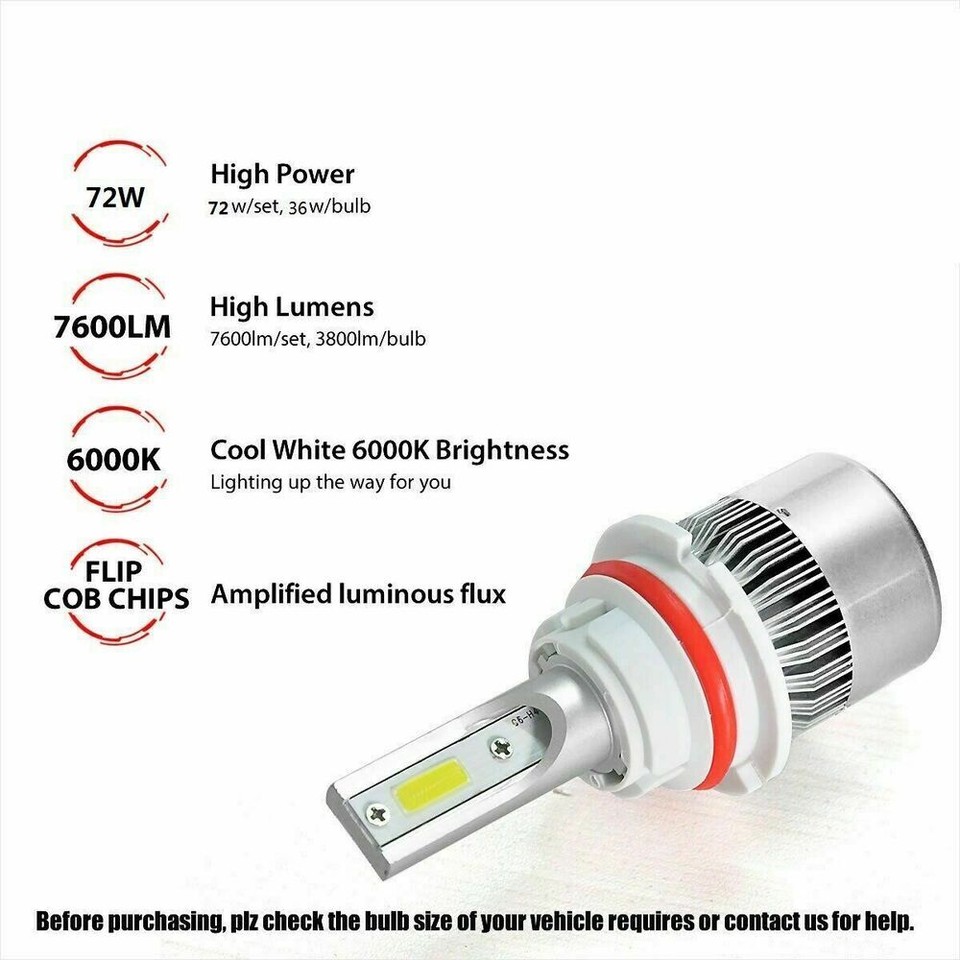 For Ford F150 Harley Davidson 2003-2002 LED Headlight Bulb Front 9007 ...