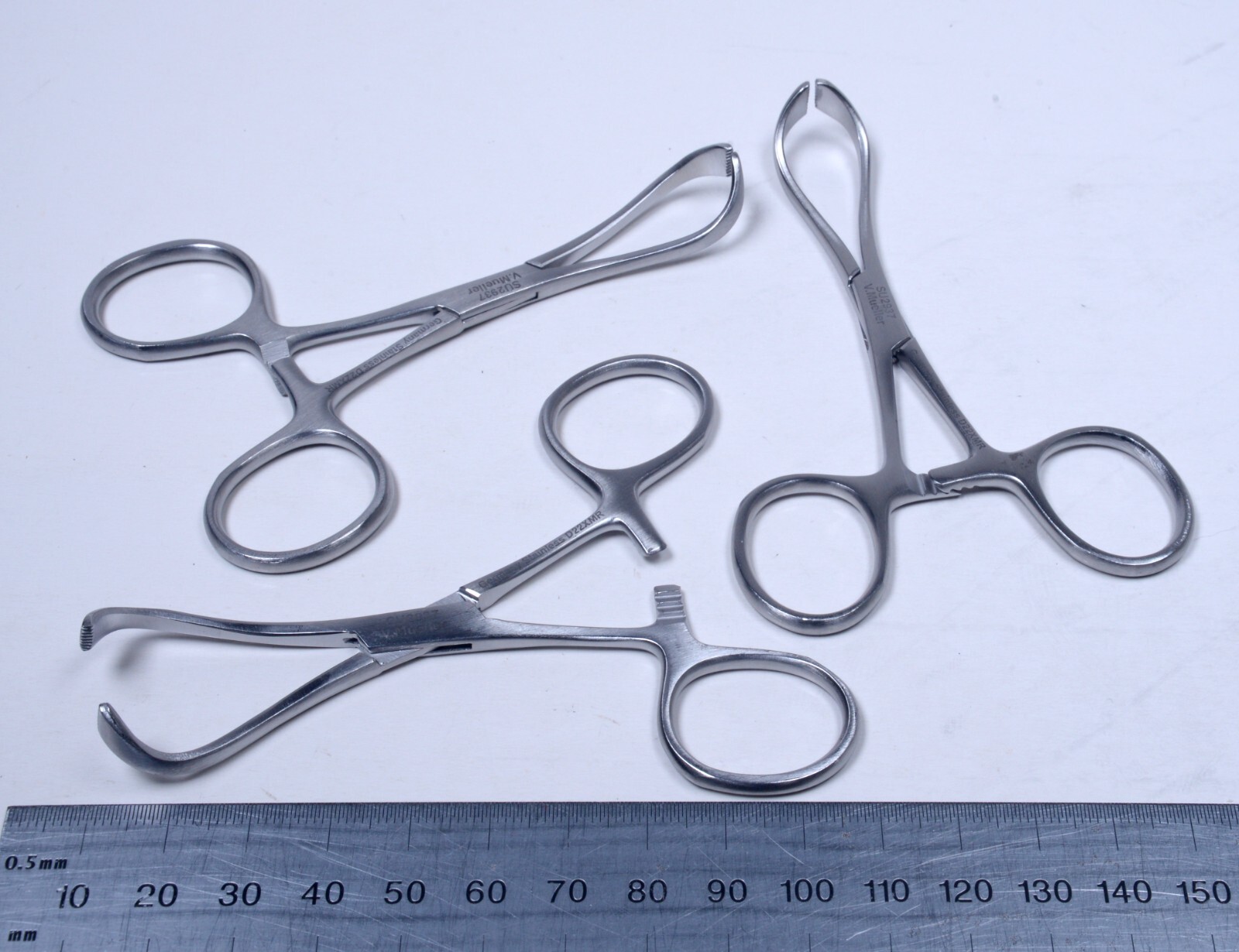 3x V. Mueller #SU2937 Lorna Towel Forceps 4" Non-Perforating Stainless ...