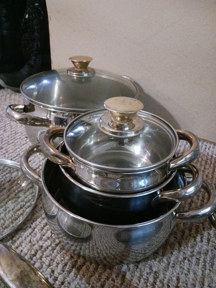 COMMAND PERFORMANCE 12 PIECE CUISINE COOKWARE STAINLESS STEEL 3 PLY | eBay