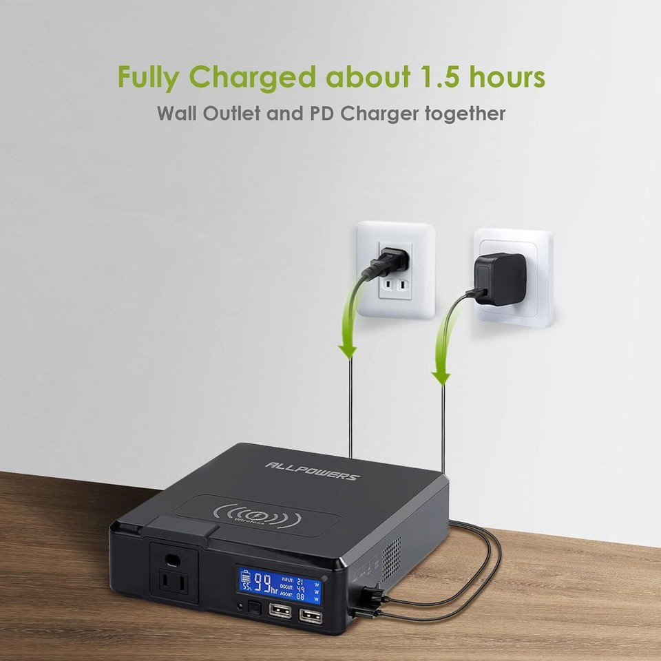 ALLPOWERS Portable Power Station 200W, 154Wh Outdoor Power Bank for ...