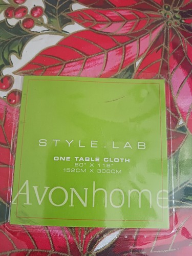 Avon Home CHRISTMAS TABLECLOTH POINSETTA DESIGN | eBay