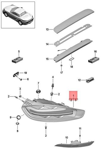 Genuine PORSCHE 718 Boxster Cayman 982 982C Rear Light Right 982945096M ...