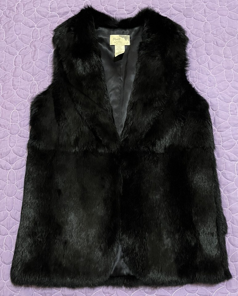 Elizabeth And James Black Rabbit Fur Vest/Coat-Sz-S-Beautiful | eBay