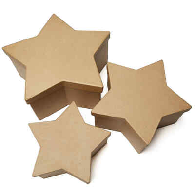 Handcrafted Paper Mache Large Star Boxes - 3 Boxes | eBay